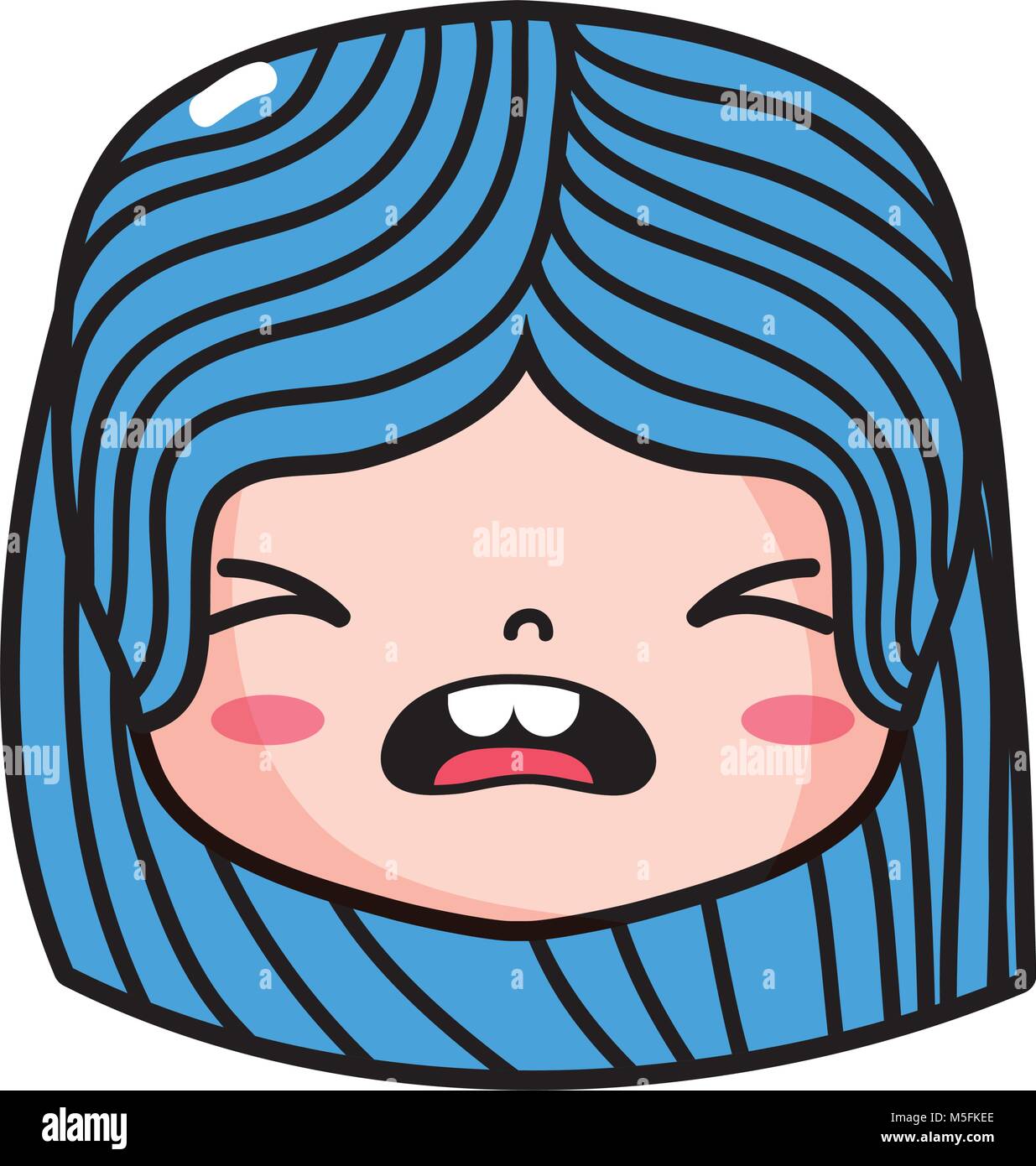 girl head with hairstyle and pity face vector illustration Stock Vector ...