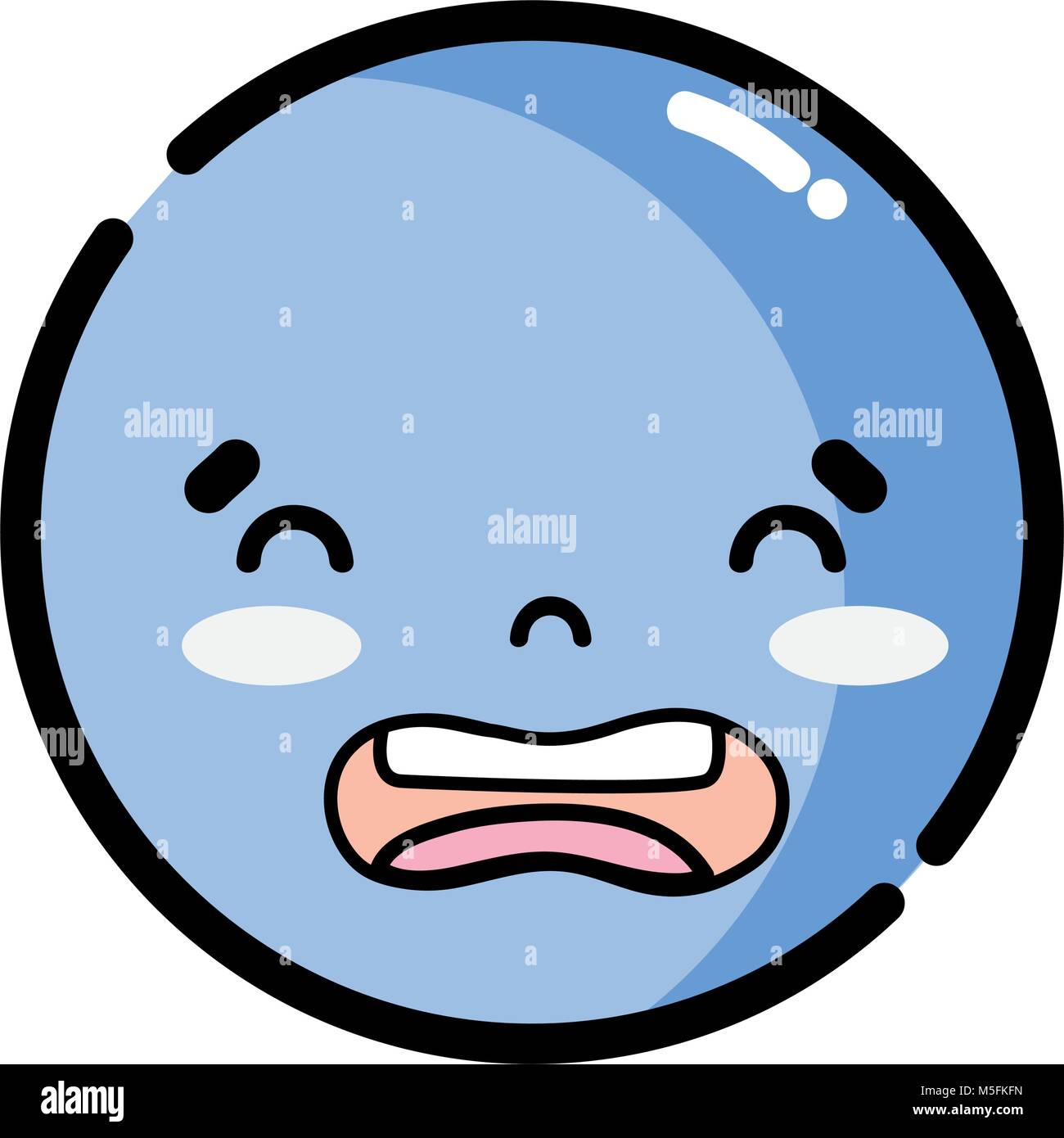 kawaii head with cute disgusted face vector illustration Stock Vector ...