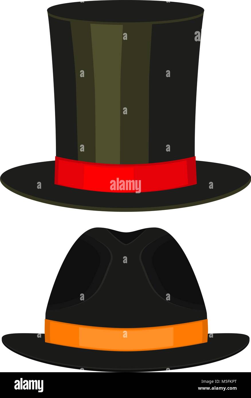 Cartoon icon poster man father dad day tall hat cap colorful set Stock ...