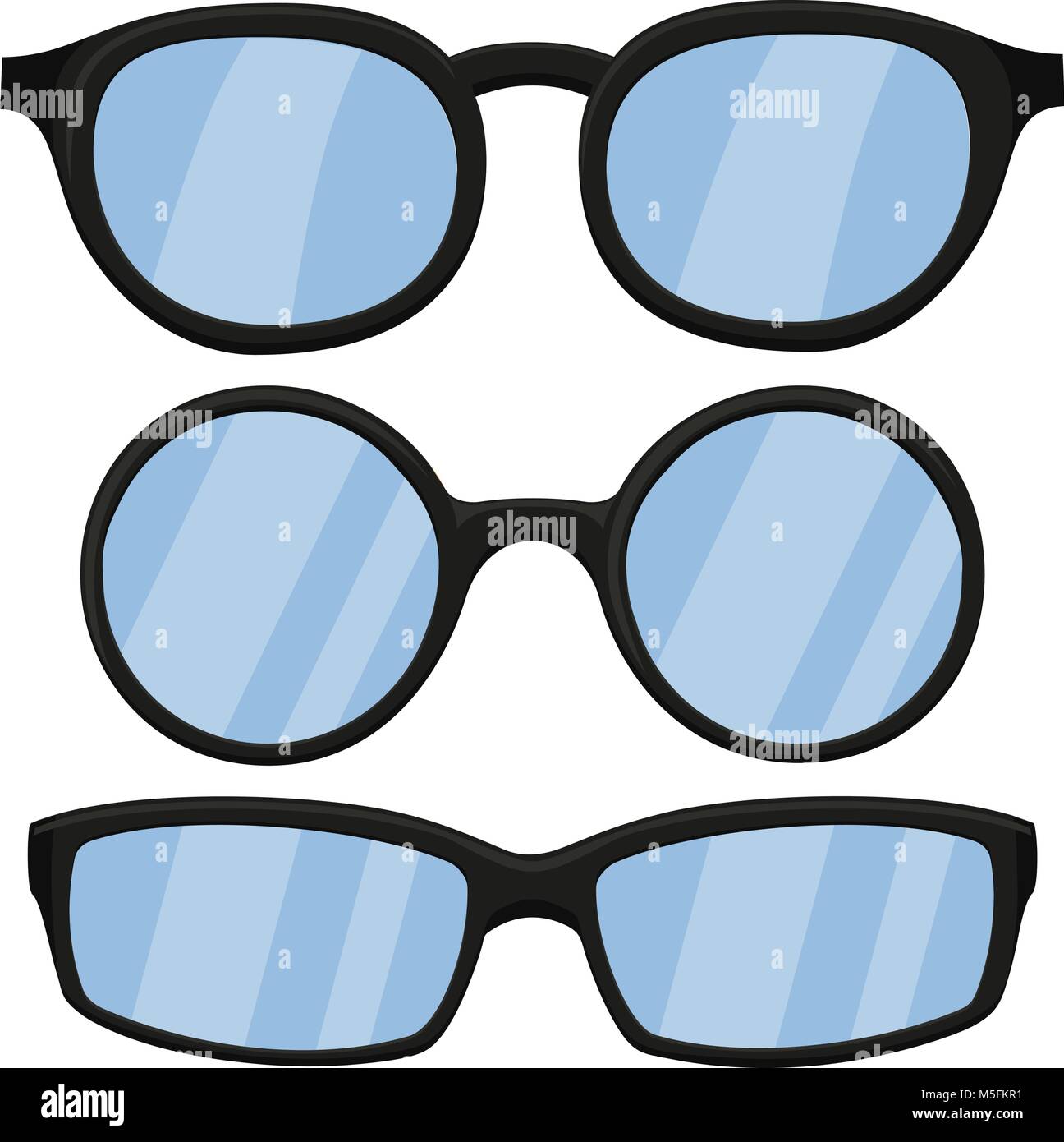 Cartoon icon poster man black glasses, spectacles set Stock Vector ...