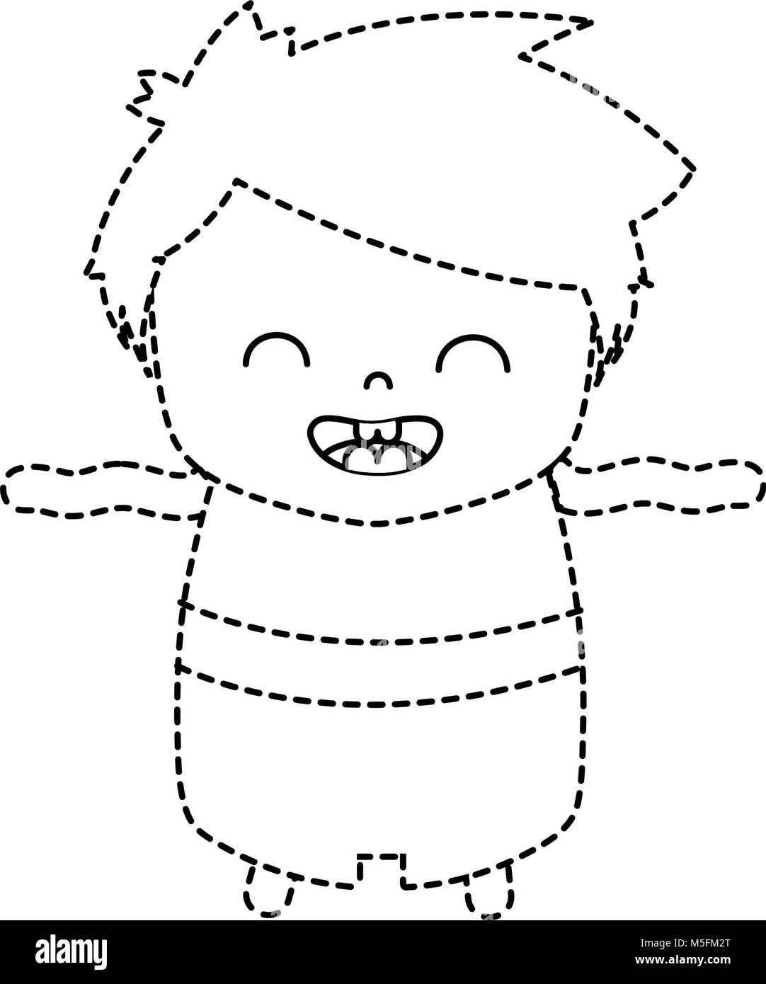 dotted shape boy with hairstyle design and smile face vector ...