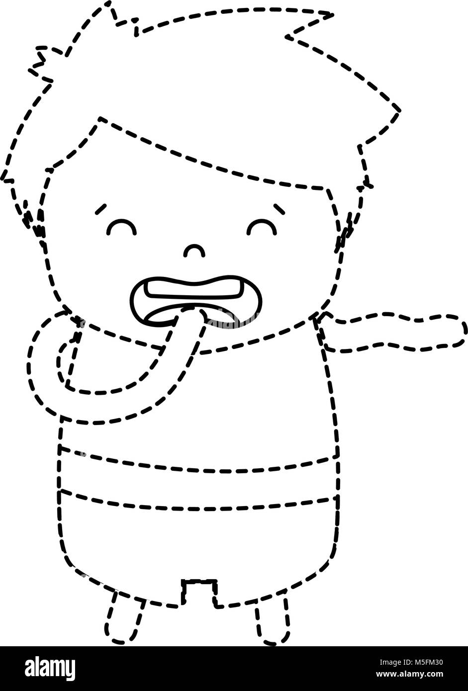 dotted shape boy with hairstyle design and disgusted face vector ...