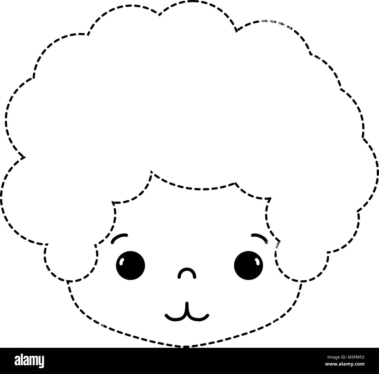 dotted shape boy head with curly hair and tender face vector ...