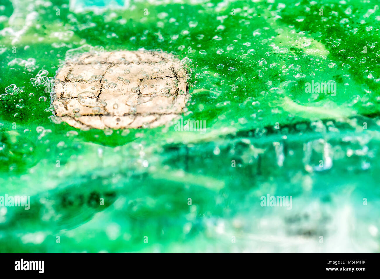 Closeup view ice frozen credit debit card Stock Photo - Alamy
