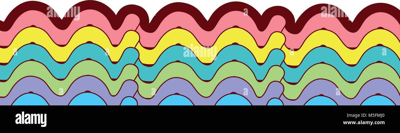 line color bright rainbow in the sky background design vector ...