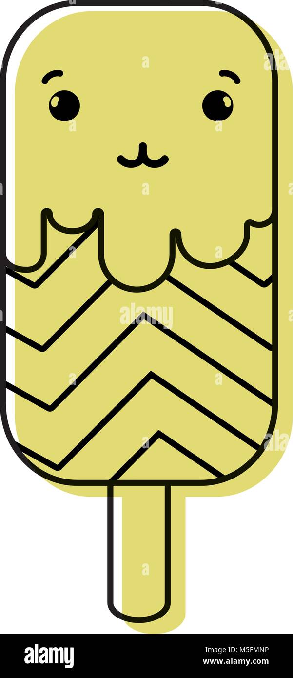 color tender and sweet ice lolly and rainbow kawaii vector illustration ...