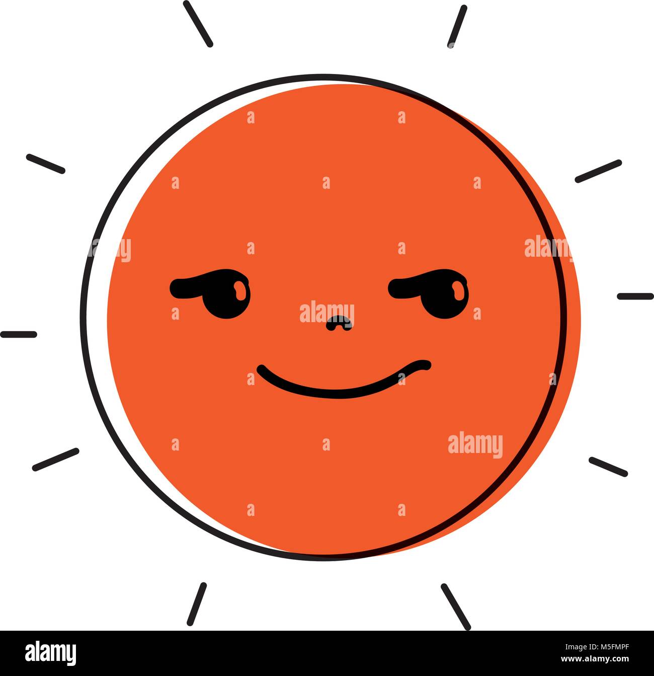 color rogue and cute sun kawaii weather vector illustration Stock ...