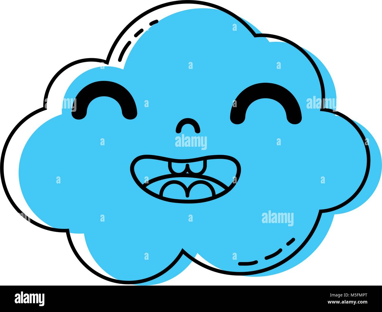 color happy and cute cloud kawaii weather vector illustration Stock ...