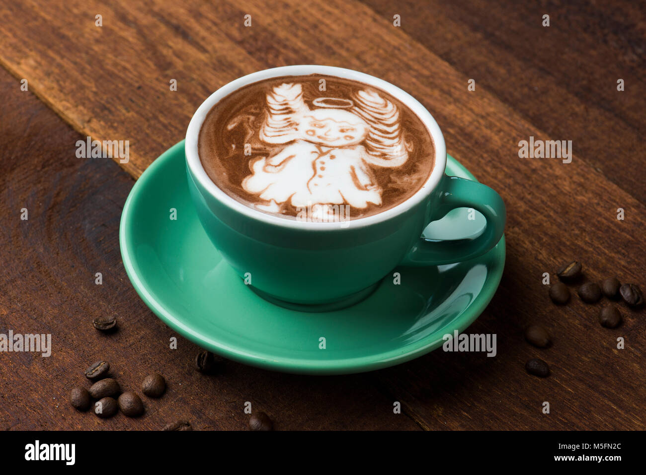 angel coffee art latte Stock Photo - Alamy