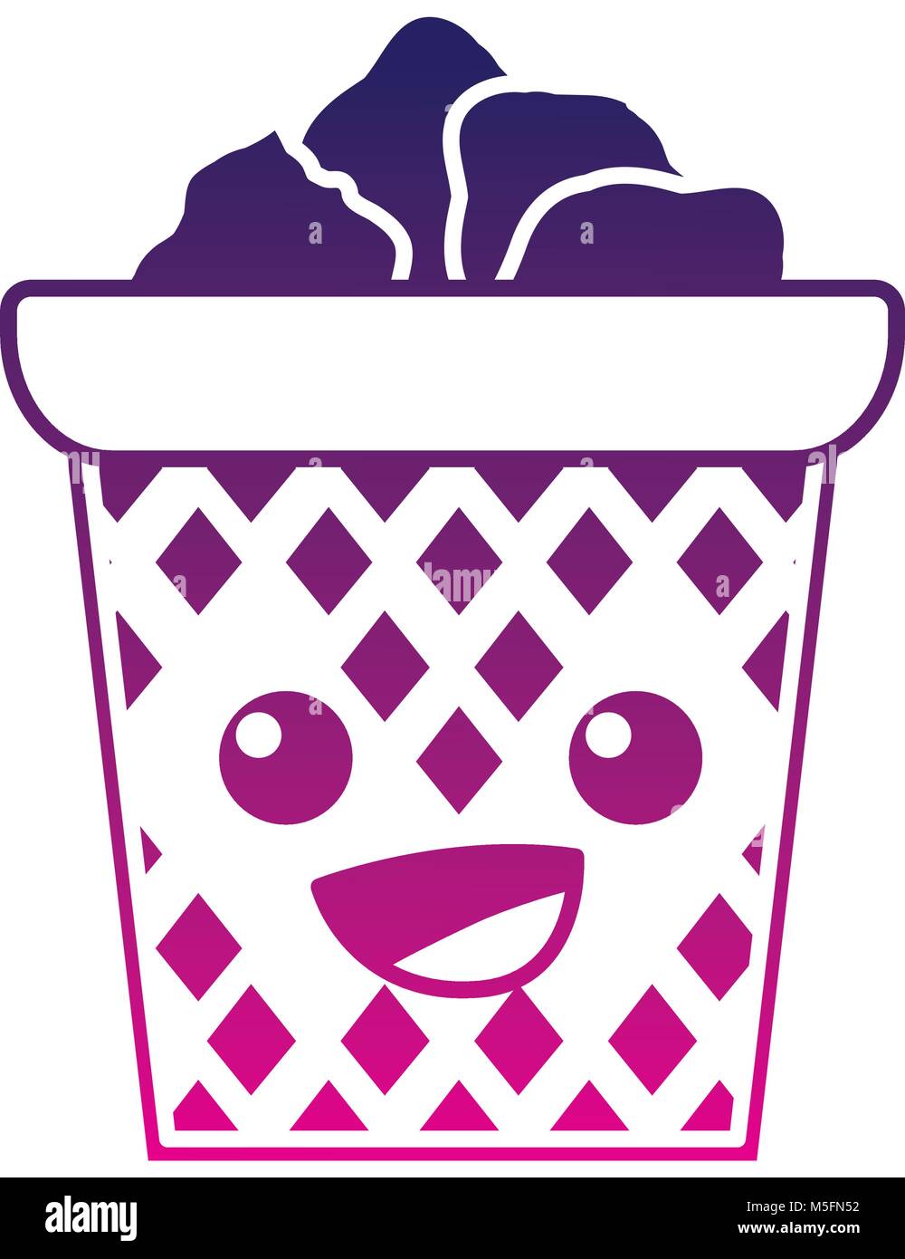 silhouette happy papers can kawaii cartoon vector illustration Stock ...