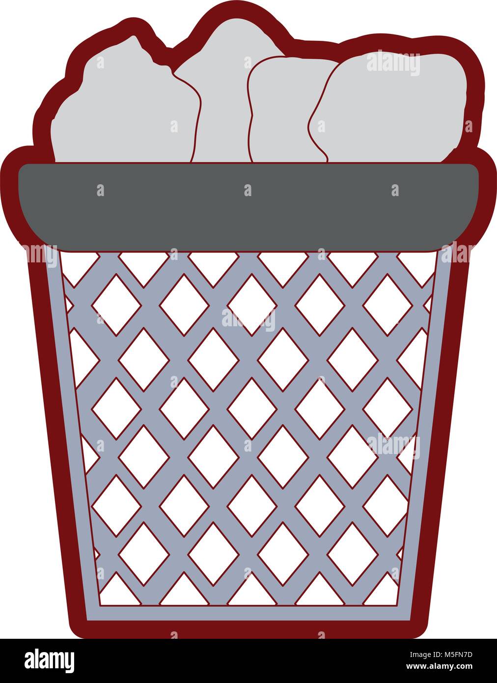 line color office paper trash recycle document vector illustration ...