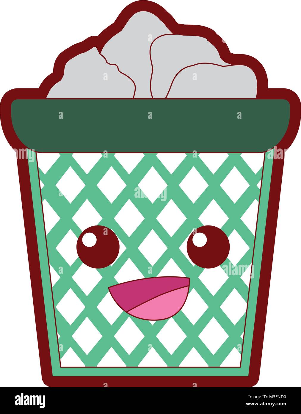 line color happy papers can kawaii cartoon vector illustration Stock ...