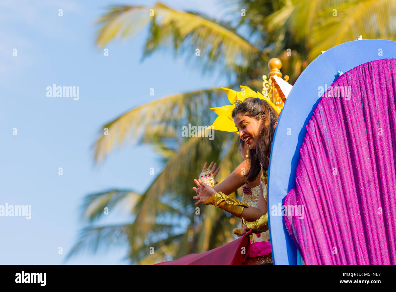 Goa/India- Feb 12 2019: Carnival Celebrations floats and costume party ...