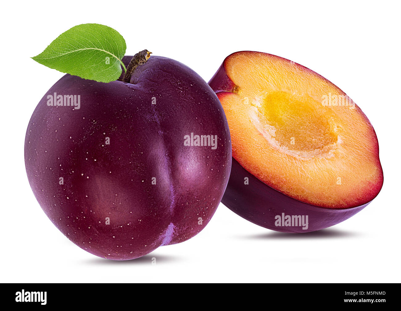 plum on a white background Stock Photo - Alamy
