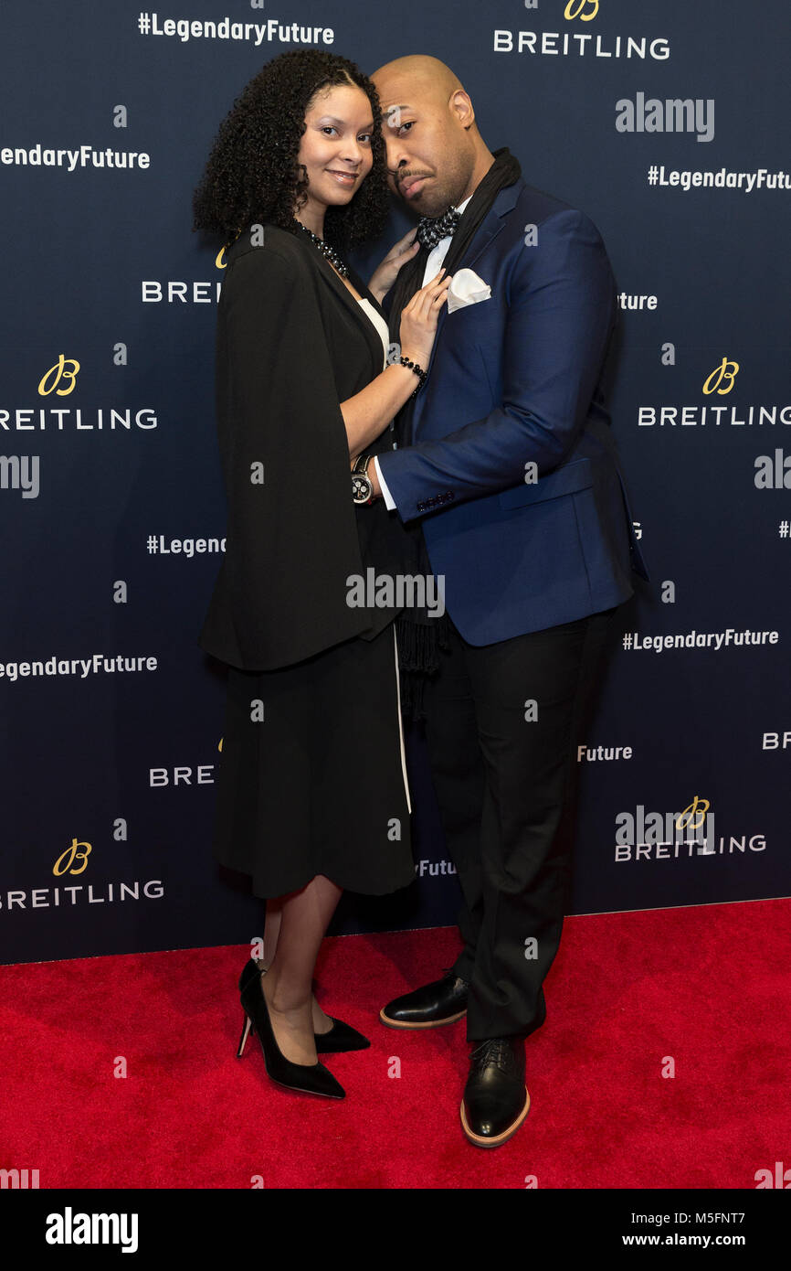 New York, United States. 22nd Feb, 2018. Eric Harland and wife attend ...