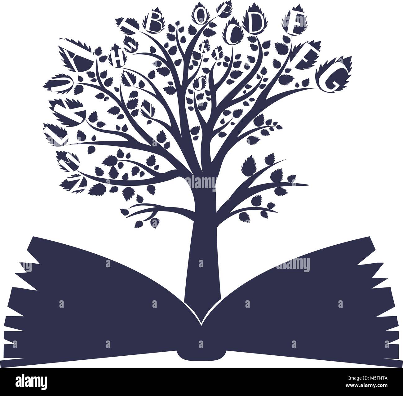 Book tree logo hi-res stock photography and images - Alamy