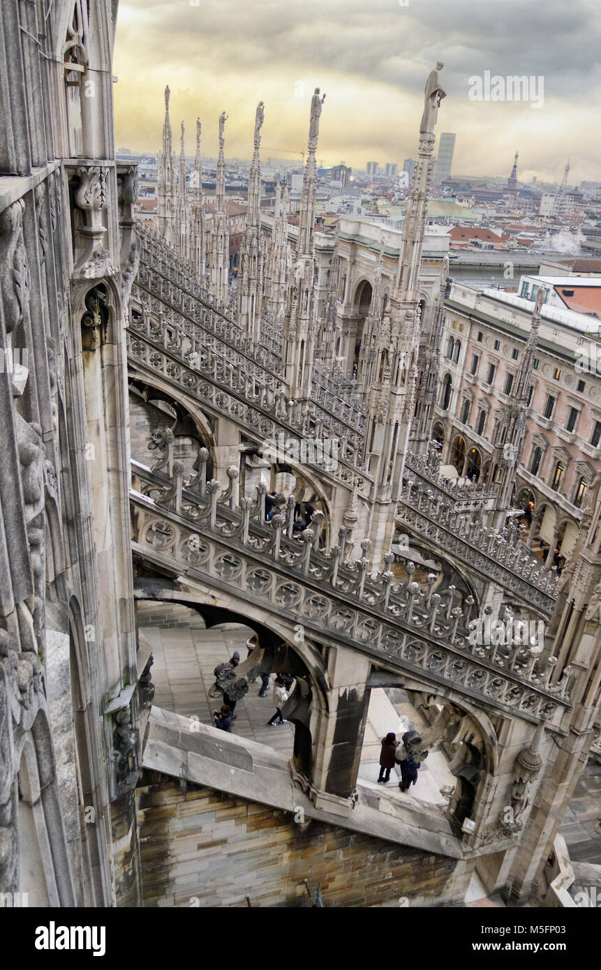 Duomo, Milan Cathedral roof view Stock Photo - Alamy