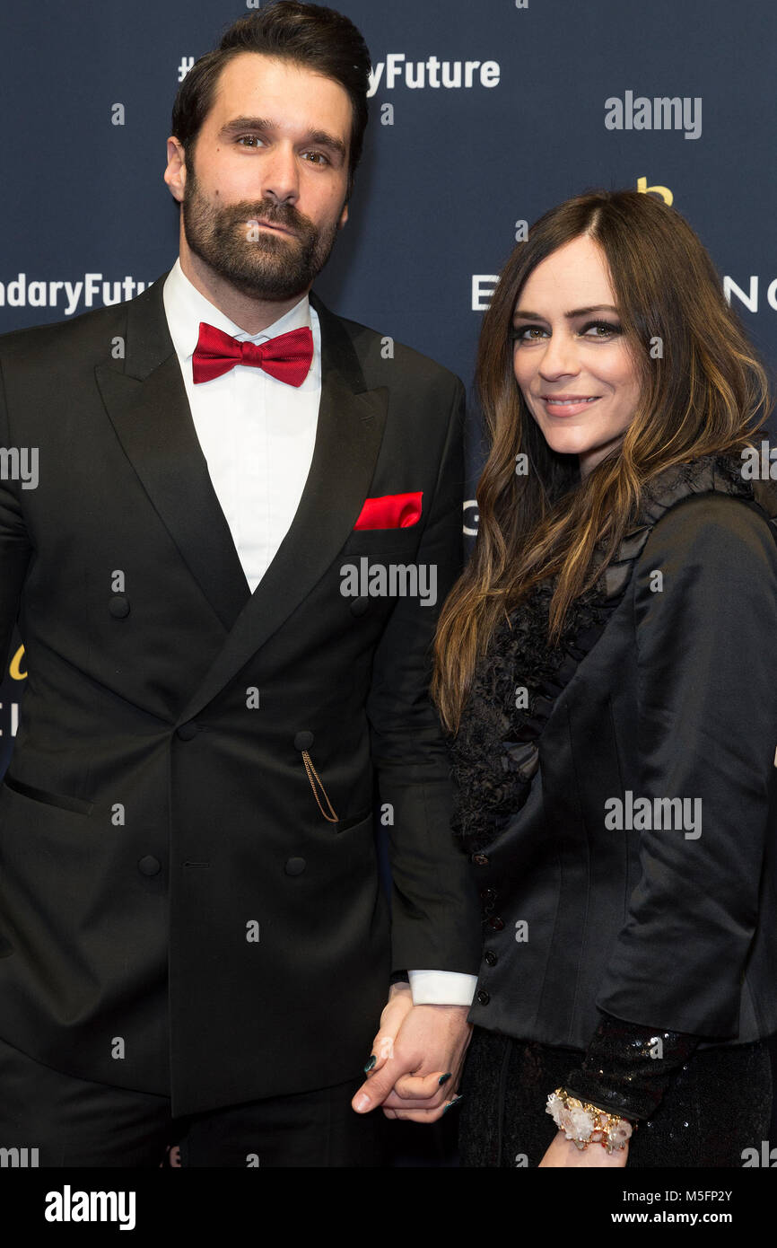 New York, United States. 22nd Feb, 2018. Luke Ditella (L) attends ...
