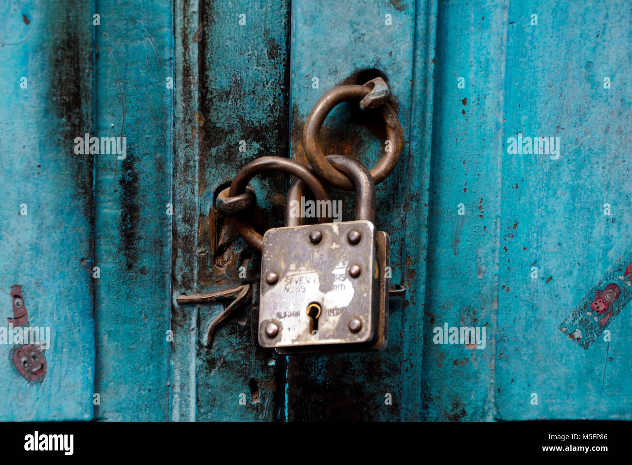 Indian rural wooden door lock hi-res stock photography and images - Alamy