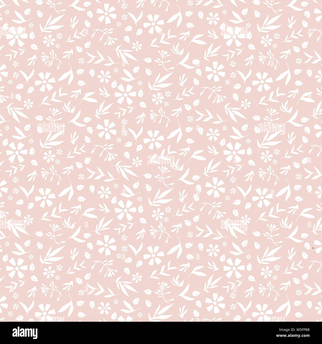 White flowers with pink blush background, flower white doodles, hand ...