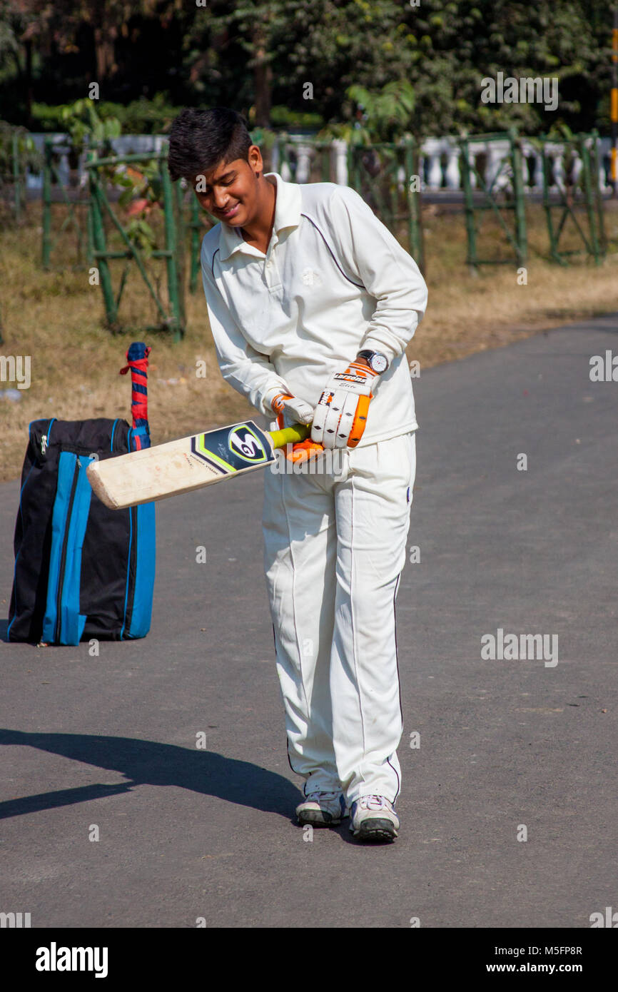 Players practice Cricket pre-match Stock Photo - Alamy