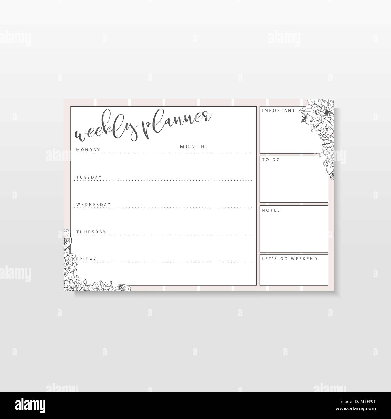 Printable daily planner template hi-res stock photography and images ...