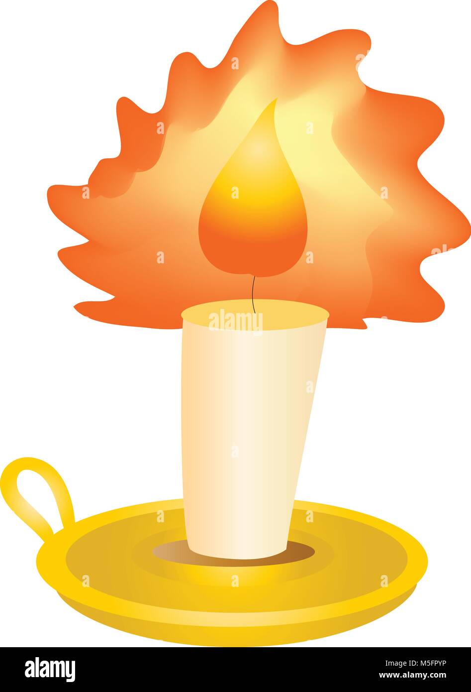 A cartoon candle in an old brass candle holder Stock Vector Image & Art ...