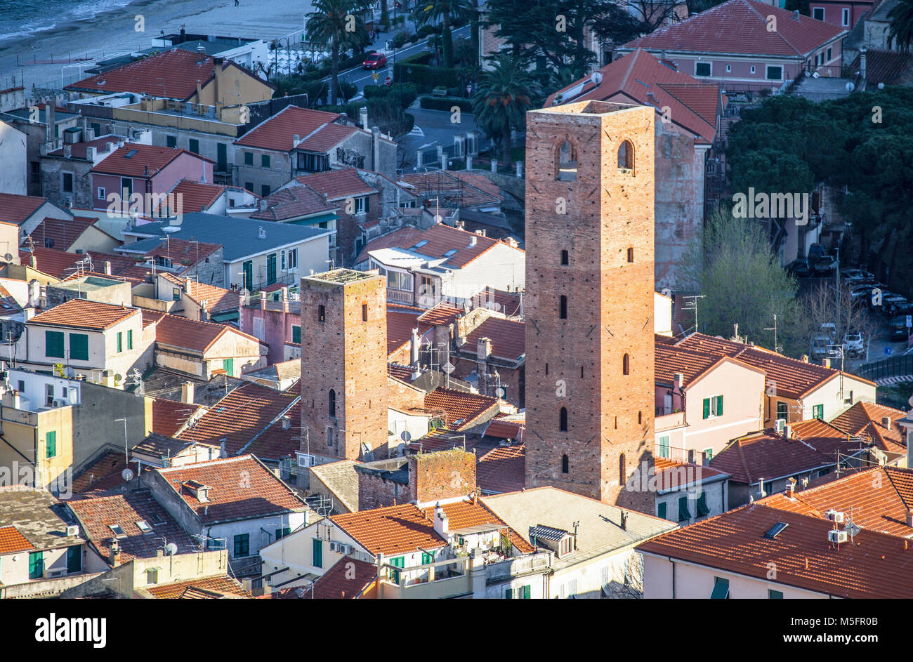 View of sea village of Noli, Savona, Italy Stock Photo - Alamy