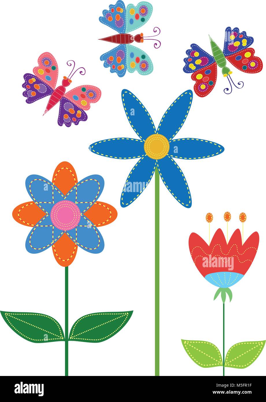 Whimsical Flowers Clip Art