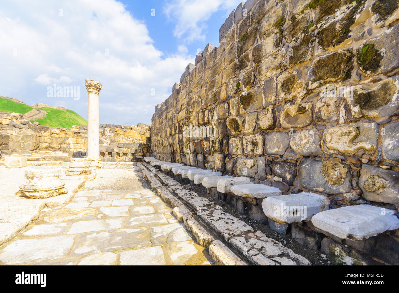 View of the View of the Roman public toilet in the ancient city of Bet ...