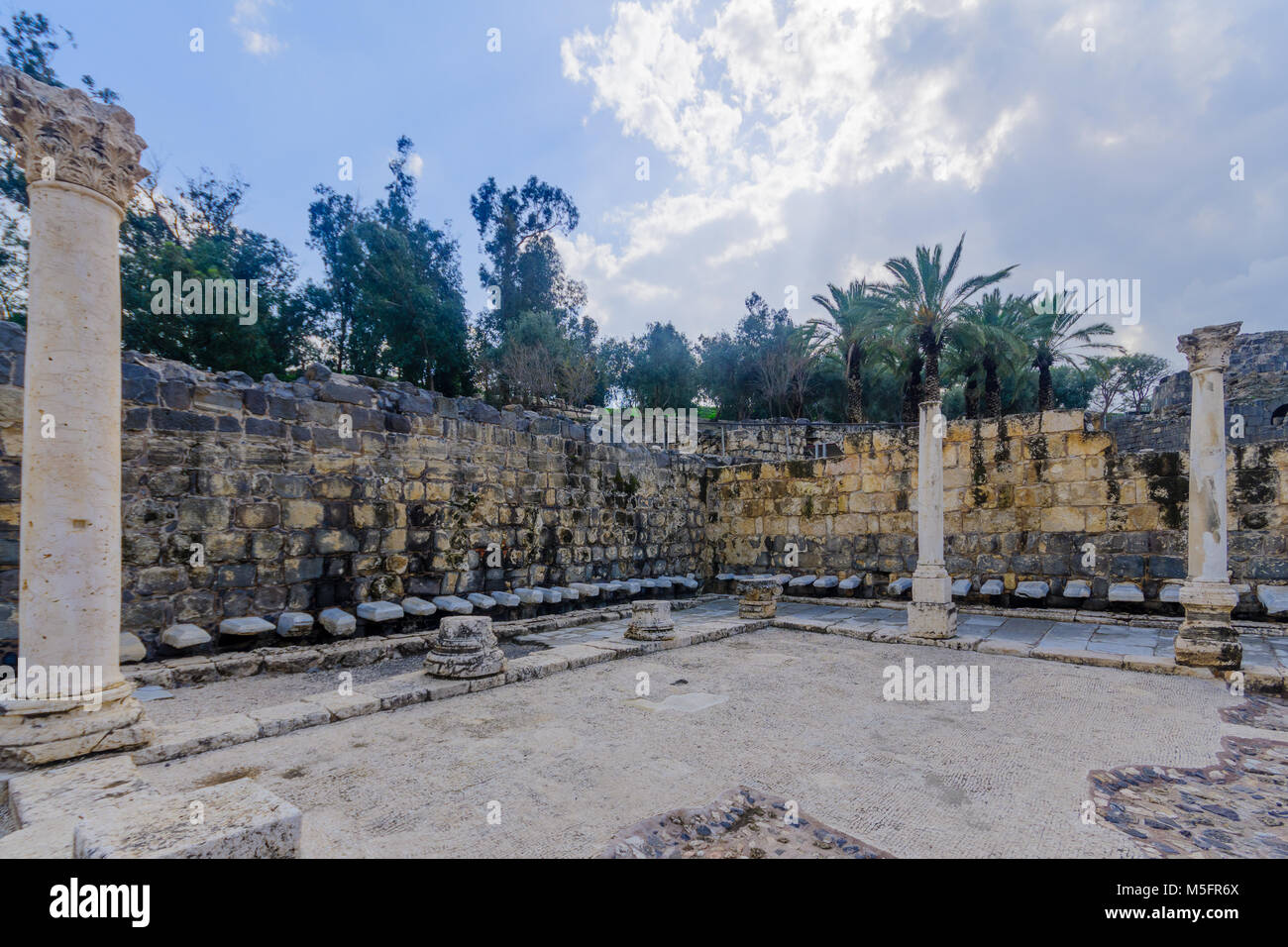View of the View of the Roman public toilet in the ancient city of Bet ...