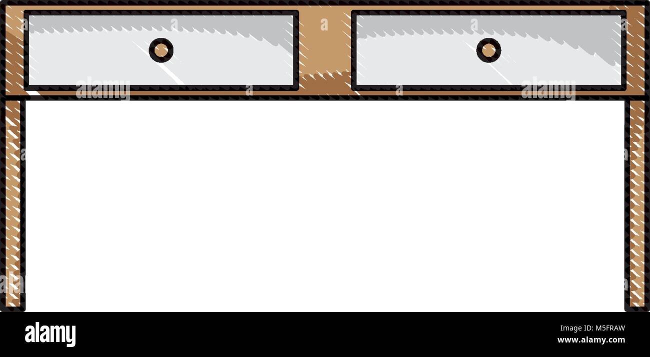 grated wood desk with drawers object design vector illustration Stock ...