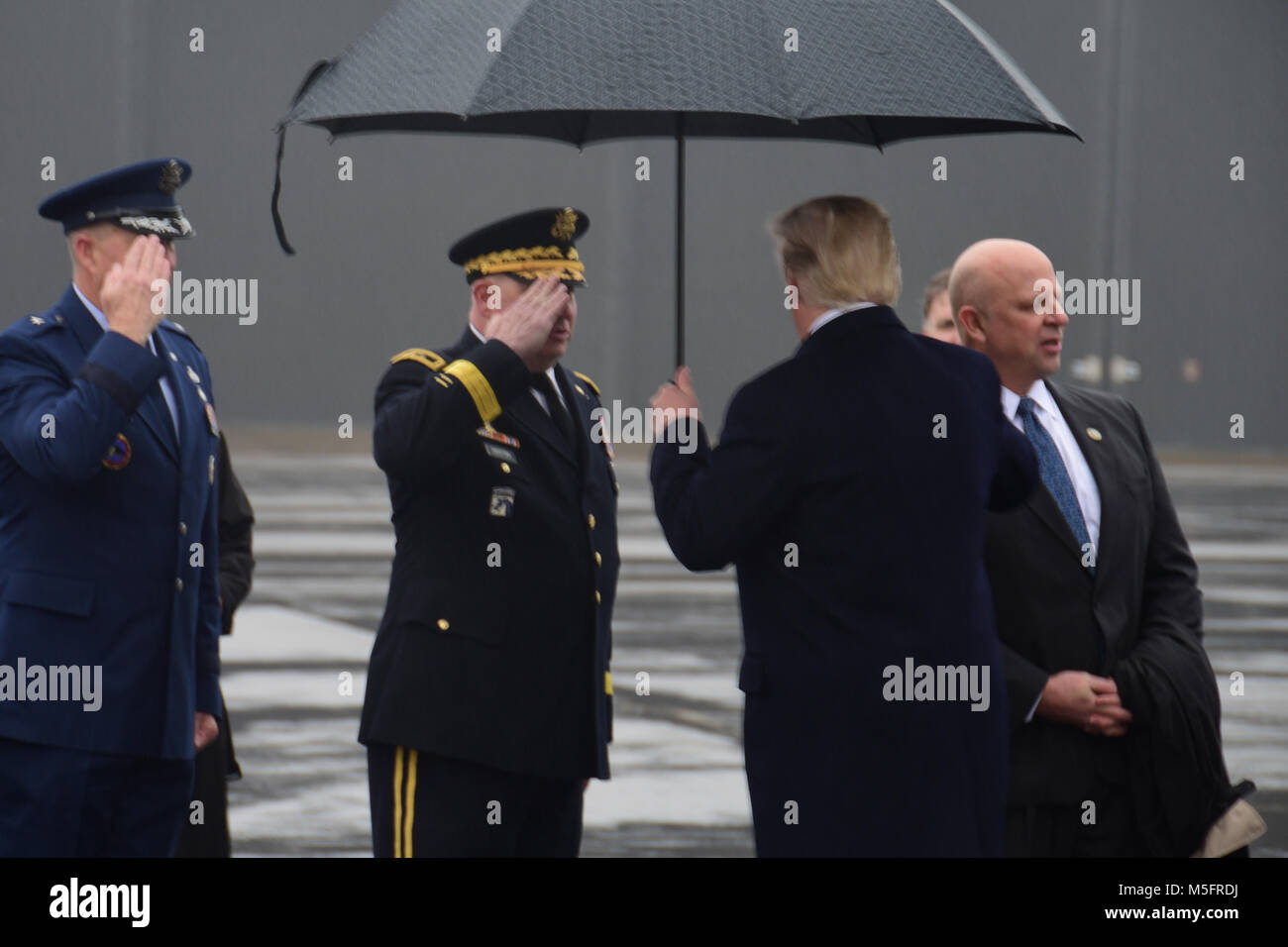 President Donald Trump lands at Berry Field Air National Guard Base ...