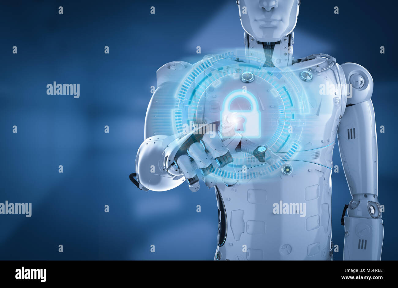 3d rendering robot with keypad lock for online security Stock Photo - Alamy