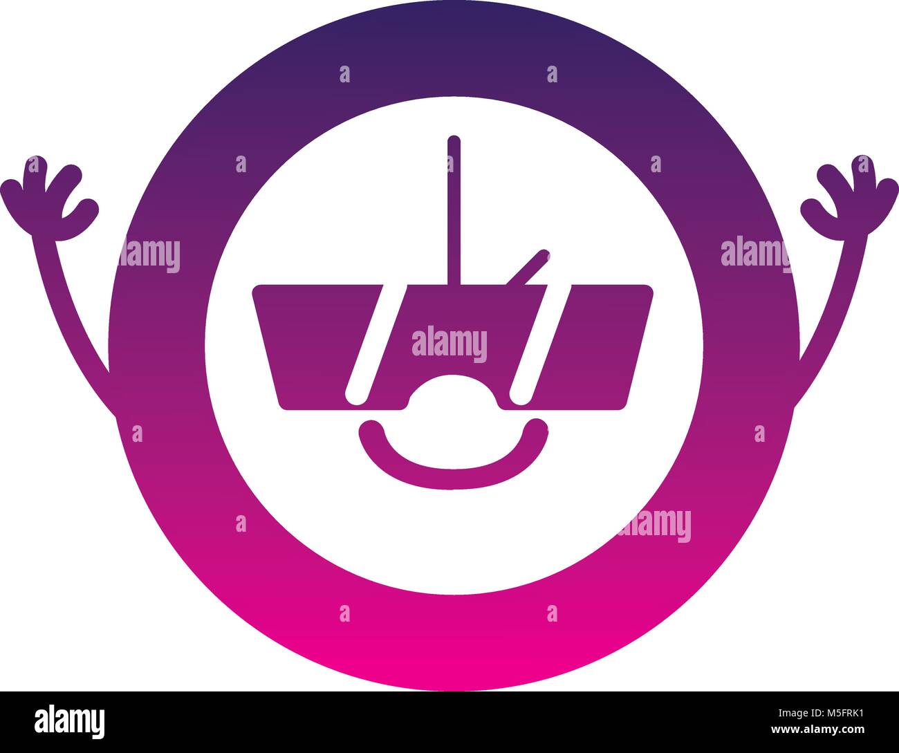 silhouette happy circle clock kawaii with arms vector illustration ...