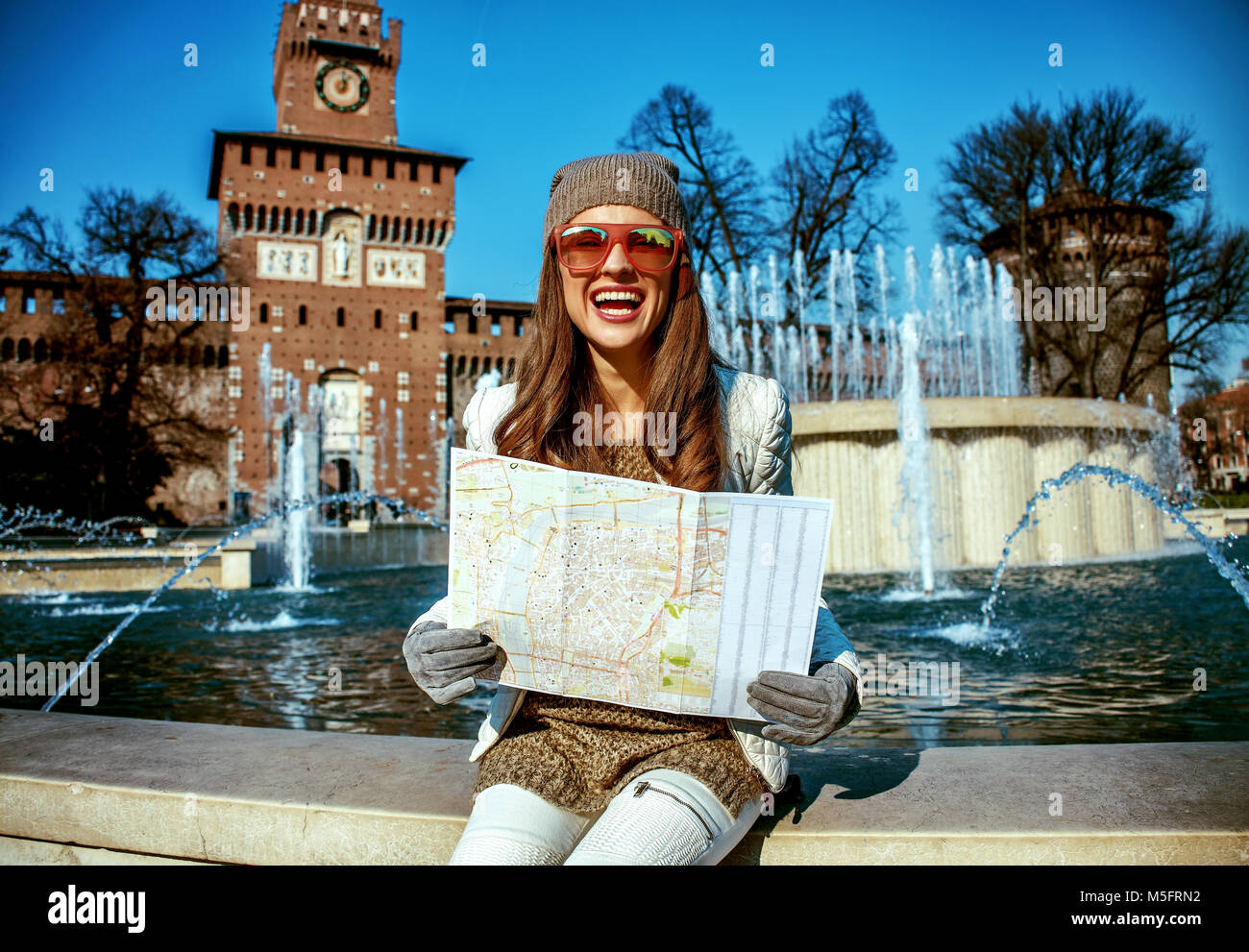 Rediscovering things everybody love in Milan. happy modern woman in ...