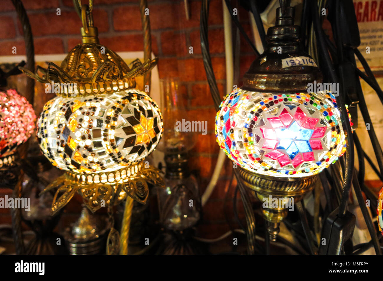 Colorful Turkish lamps in the Grand Bazaar of Istanbul, Turkey Stock ...