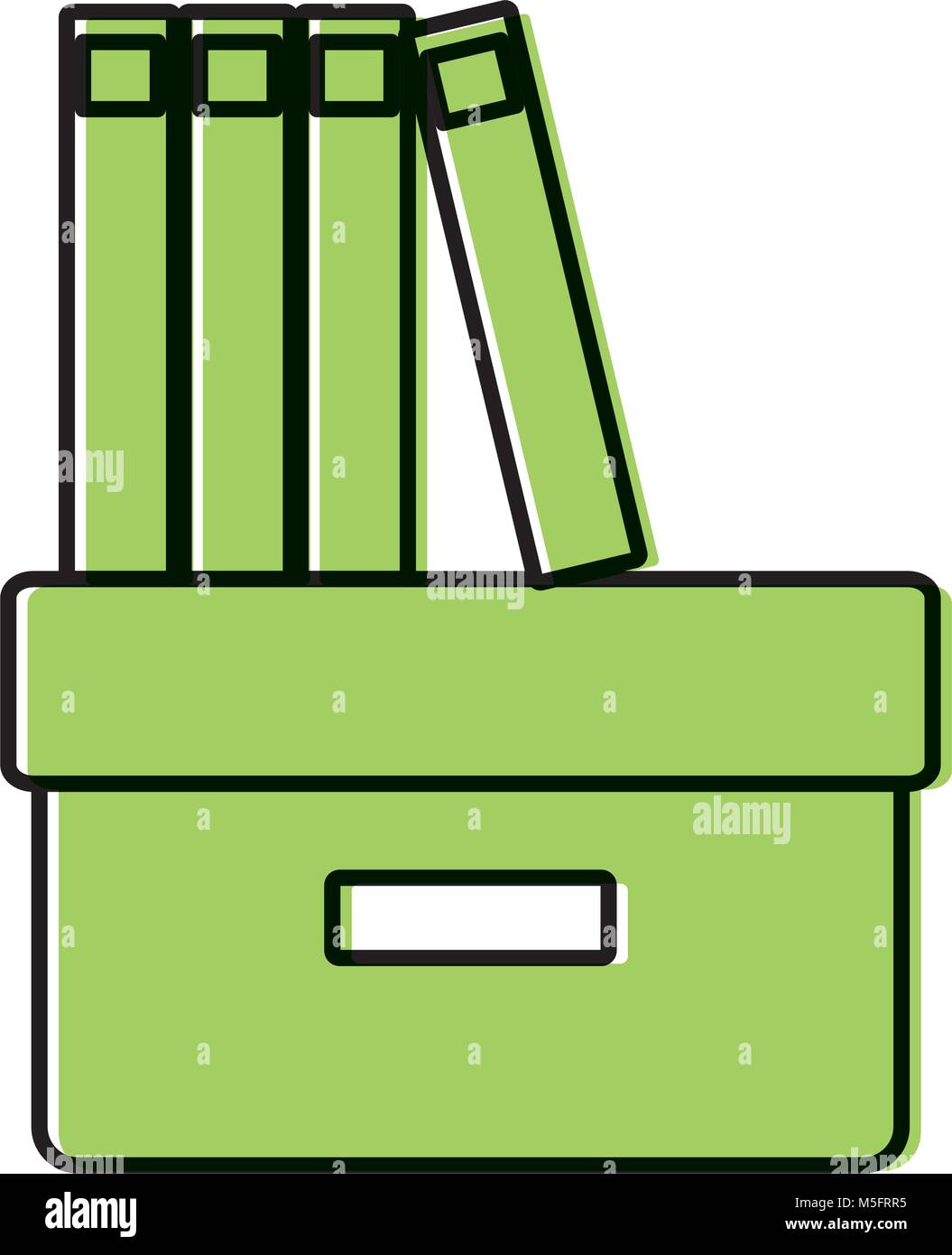 color office box with books and folders flat vector illustration Stock ...