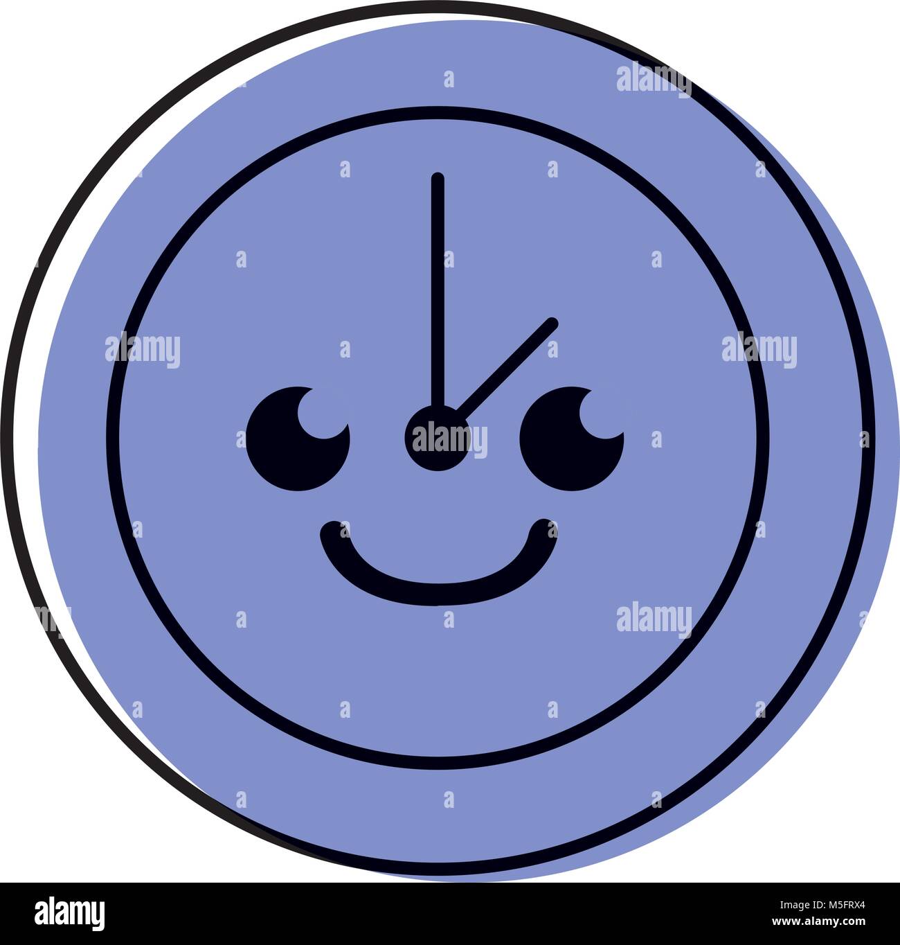 color smile circle clock kawaii cartoon vector illustration Stock ...