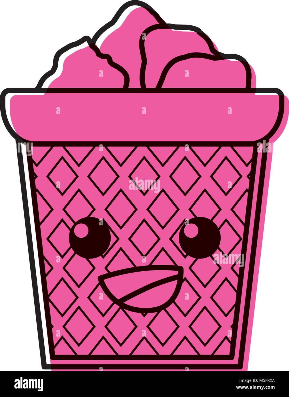 color happy papers can kawaii cartoon vector illustration Stock Vector ...