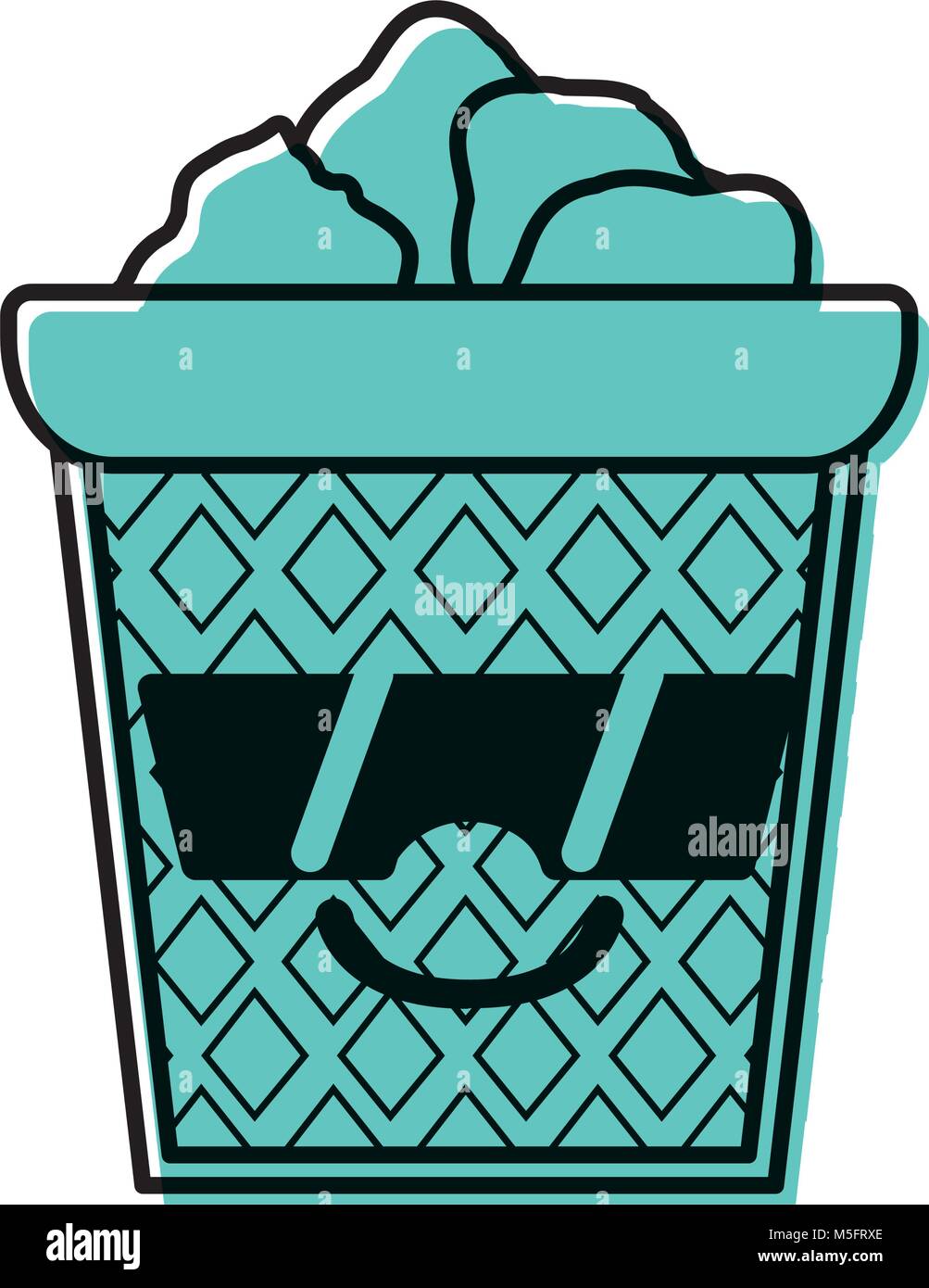 color happy papers can kawaii with sunglasses Stock Vector Image & Art ...