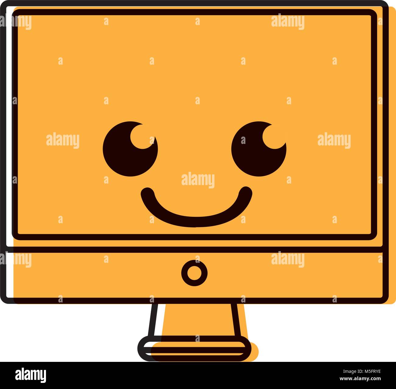 color smile computer screen kawaii cartoon Stock Vector Image & Art - Alamy