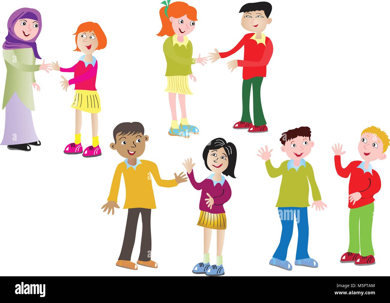 Boy and girl greeting each other hi-res stock photography and images ...