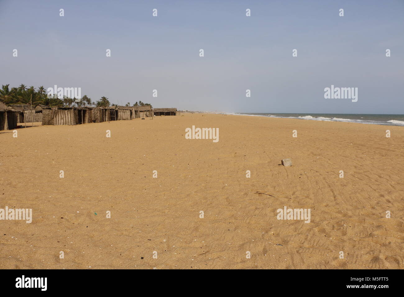 Beach in Benin with palm trees, wide beaches, fishermens houses, beach ...