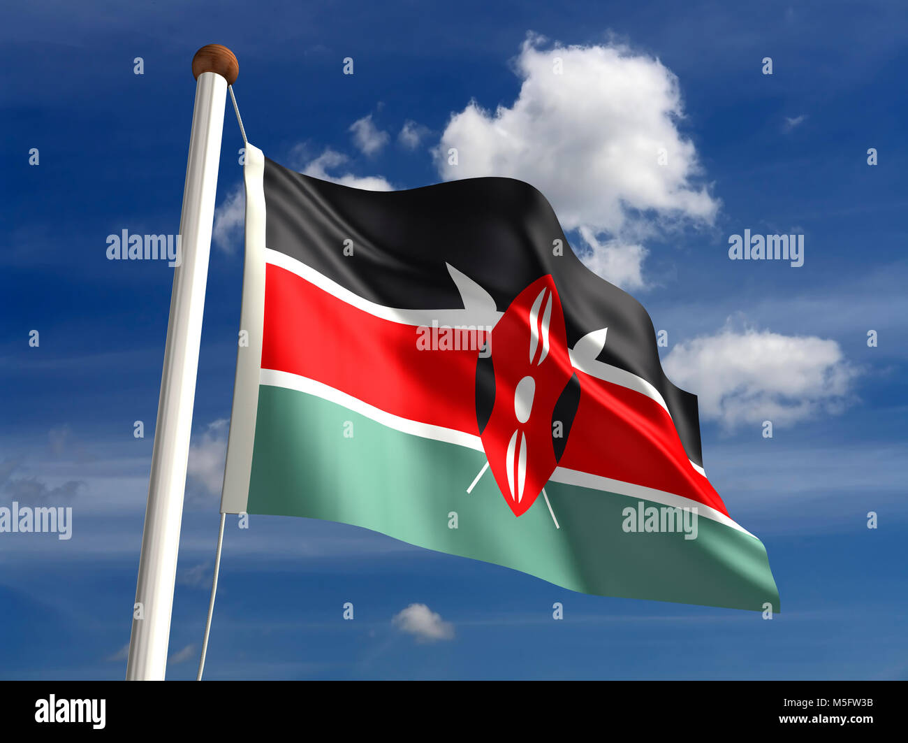 Kenyan Flag To Colour