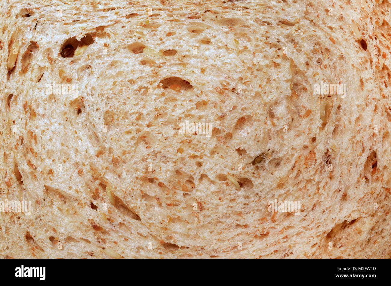 Cereal bread texture, top view closeup photo on a sliced surface of ...