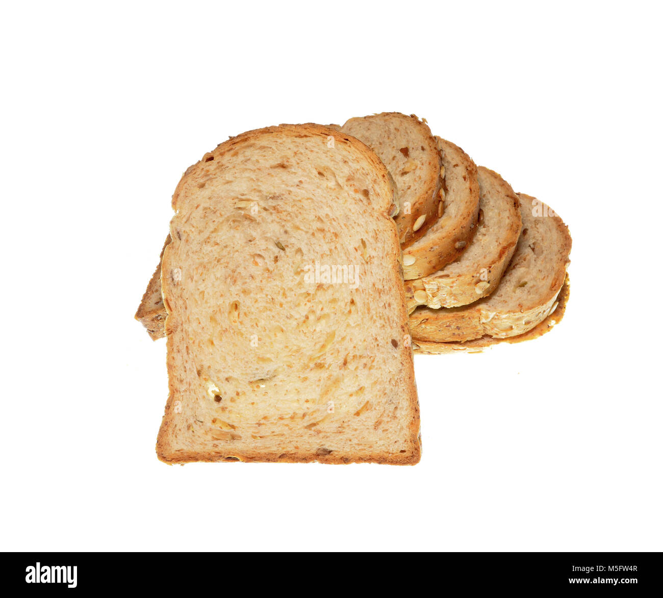 Isolate cereal bread, side view closeup photo of sliced cereal bread ...