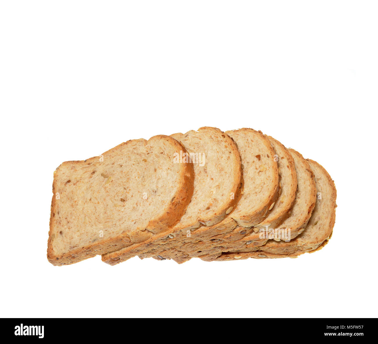 Isolate cereal bread, side view closeup photo of sliced cereal bread ...