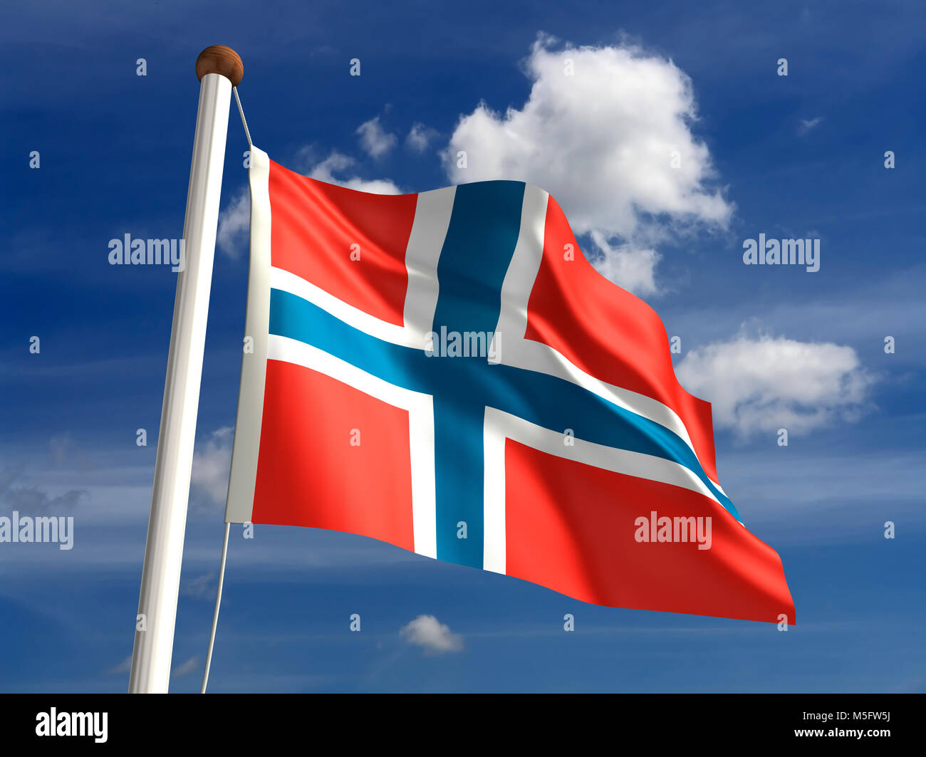 Isolated norway flag waving hi-res stock photography and images - Alamy