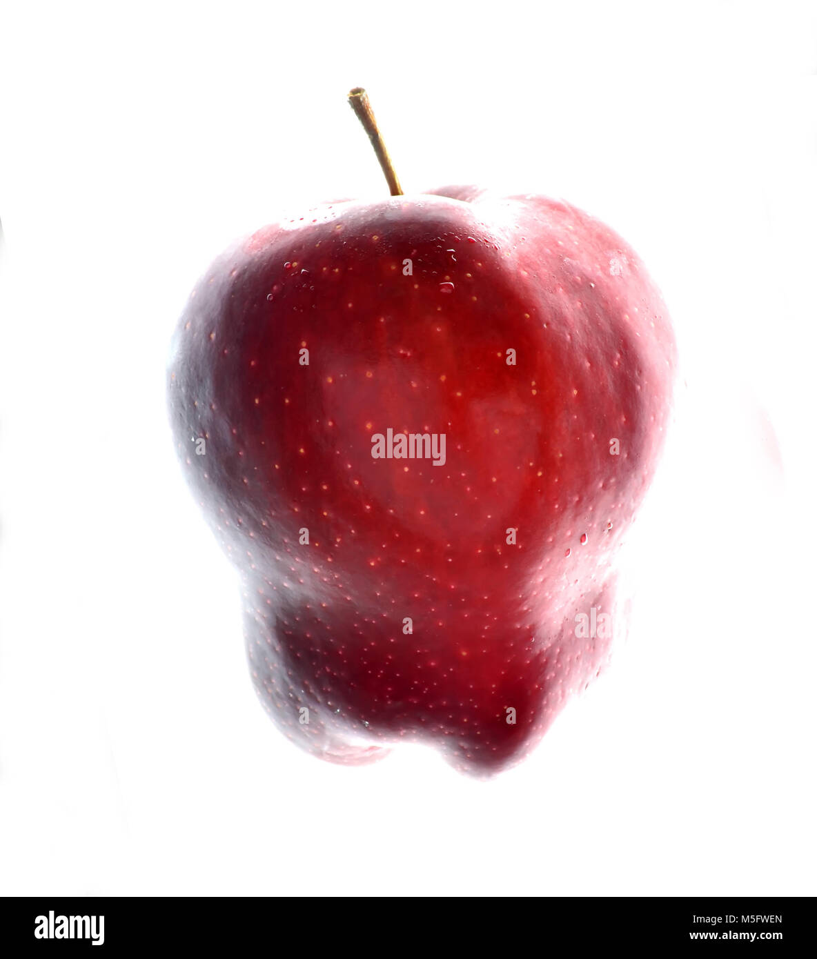 Isolate red apple, side view, a close up photo image from side view of ...